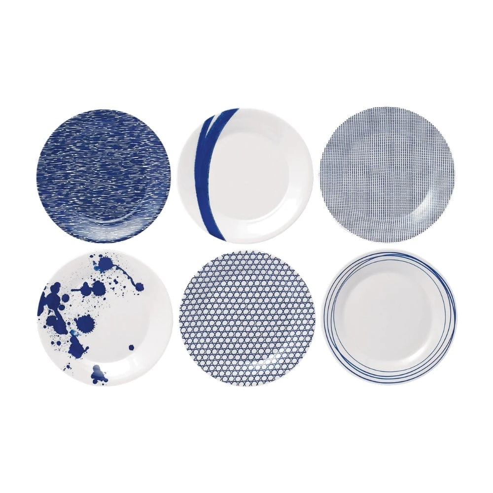 Royal Doulton Pacific Blue Side Plates (Set Of 6), 24cm