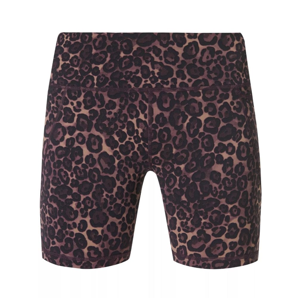 Sweaty Betty Power 6" Cycling Shorts In Brown Wild Leopard