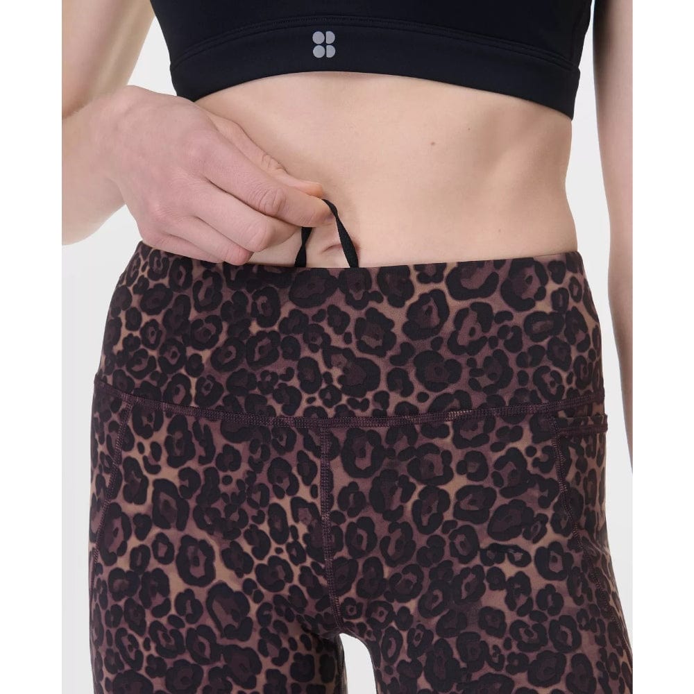 Sweaty Betty Power 6" Cycling Shorts In Brown Wild Leopard