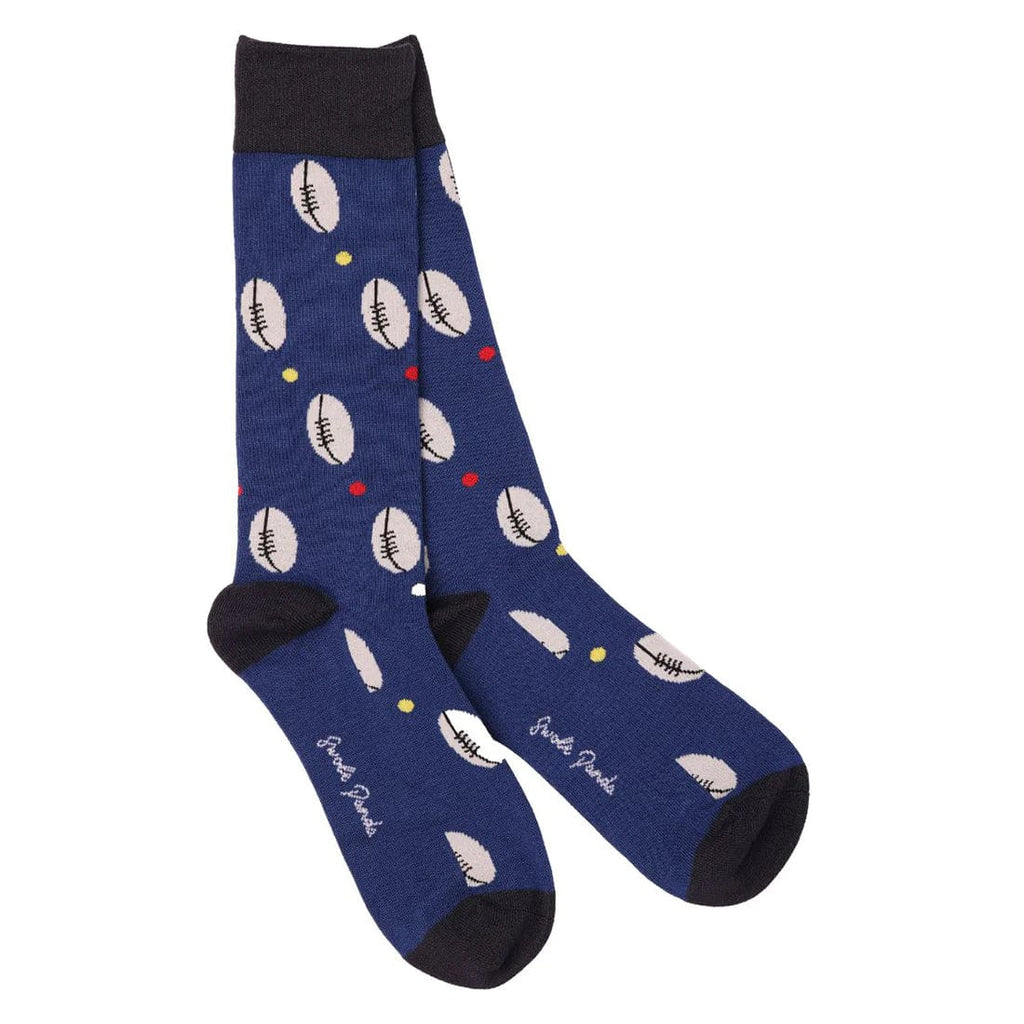Swole Panda Rugby Ball Socks in Navy