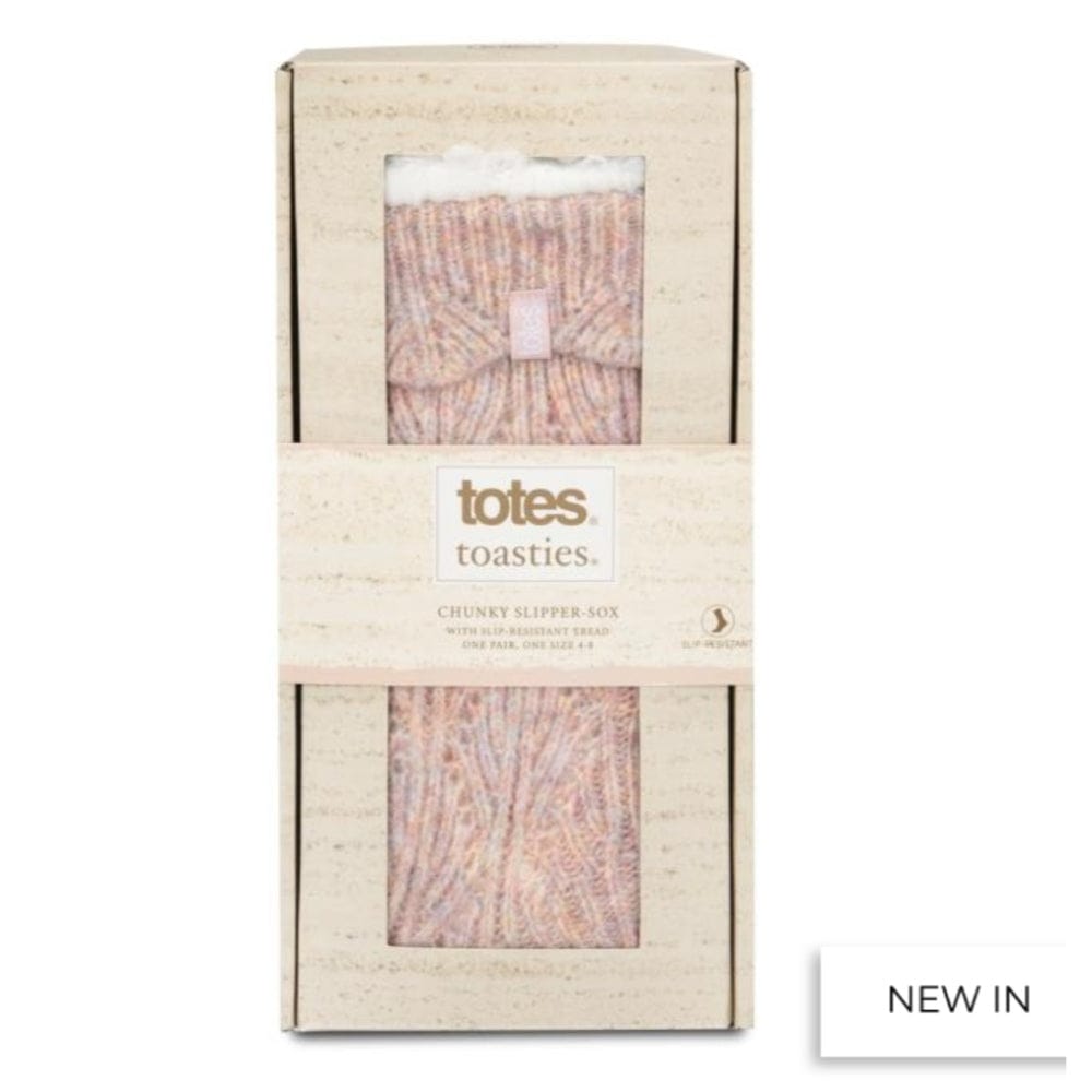 Totes Texture Slipper Socks Pink Mix