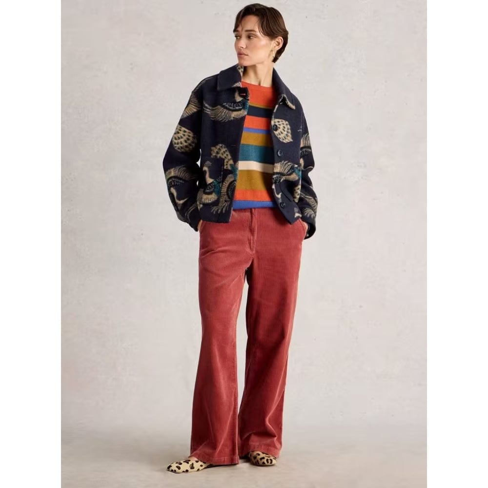 White Stuff Alexa Wool Blend Jacket In Navy Multi