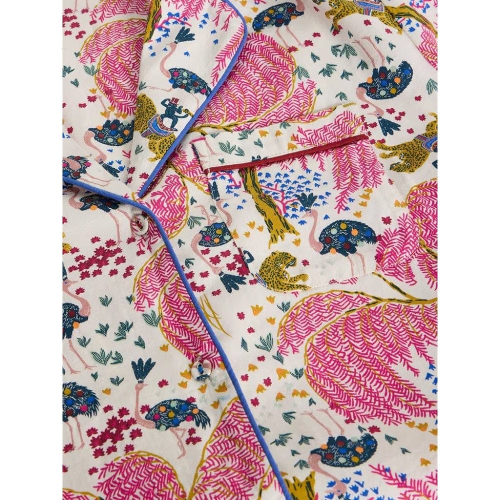 White Stuff Nina Organic PJ Long Sleeve Shirt In Natural Print