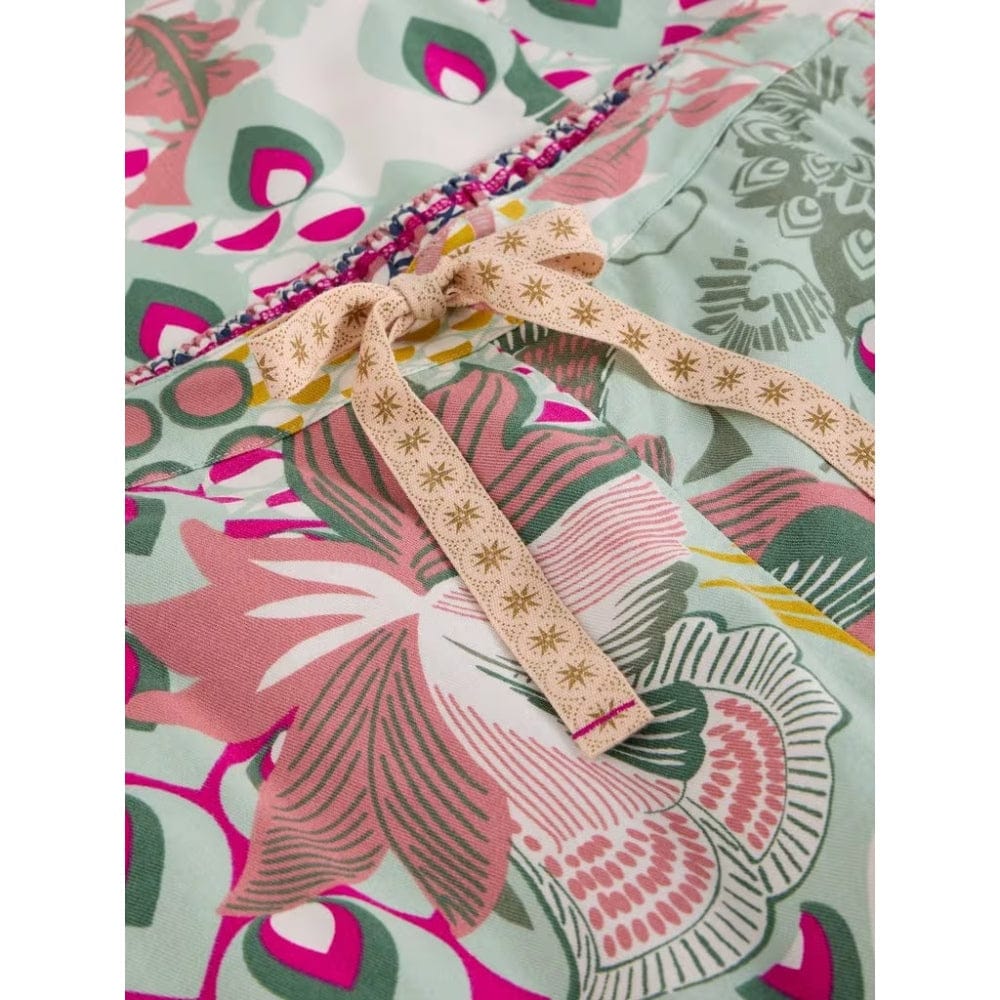 White Stuff Organic Nina PJ Bottom In Green Multi