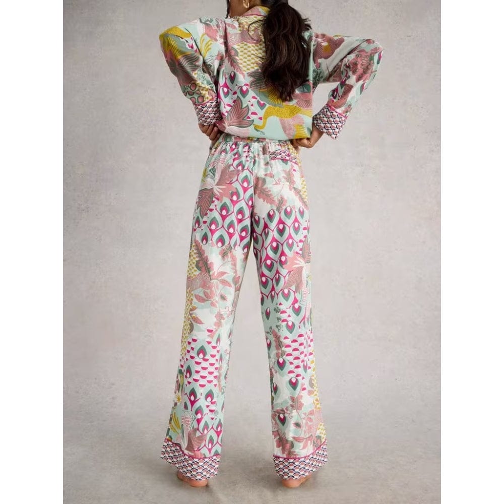 White Stuff Organic Nina PJ Bottom In Green Multi